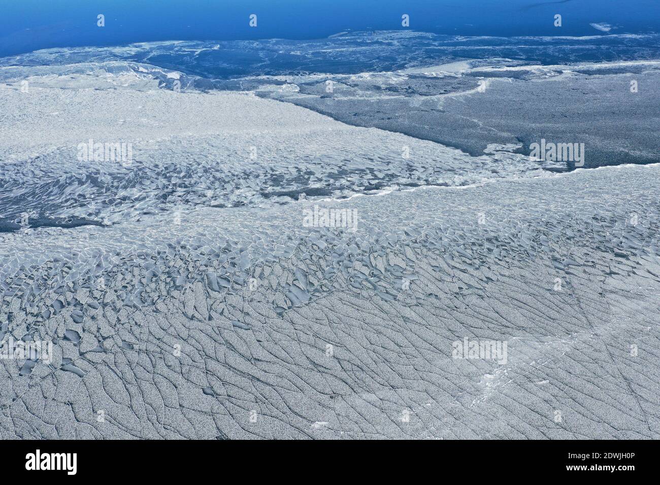 An aerial view of the spectacular scenery of the largest and highest ...