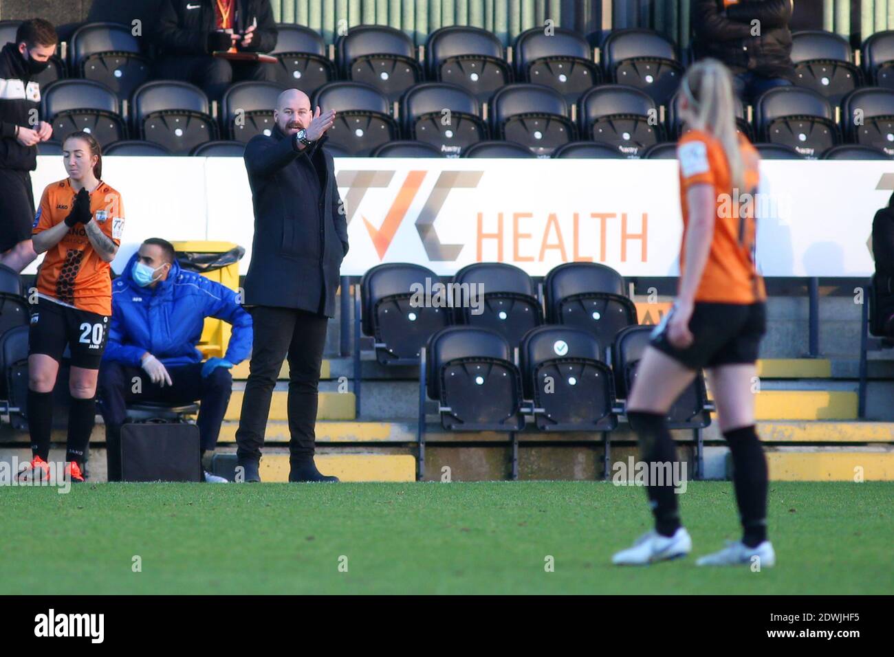 Lee Burch (London Bees) gestures during the FA Women’s Super League 2 ...