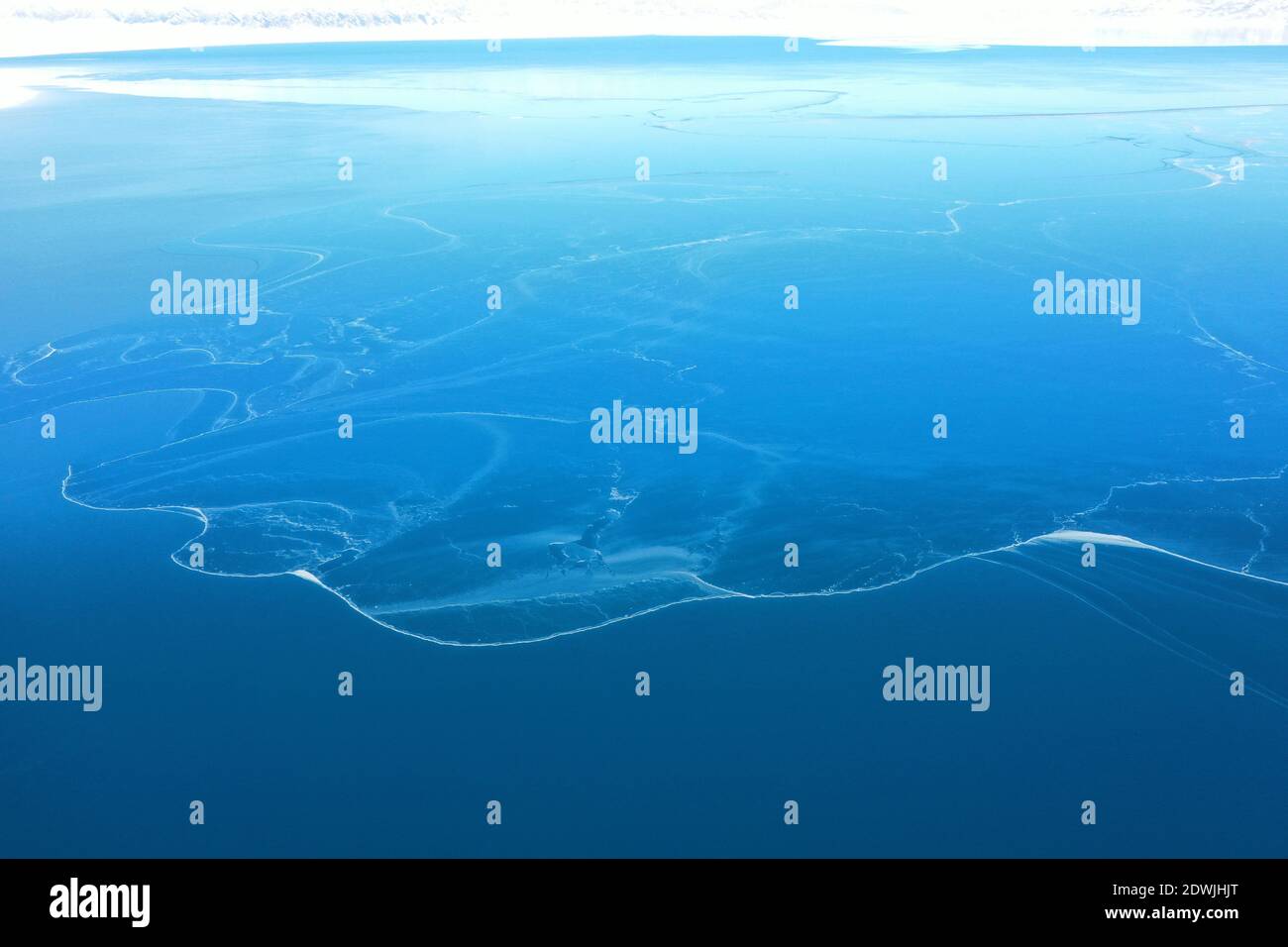 An aerial view of the spectacular scenery of the largest and highest ...