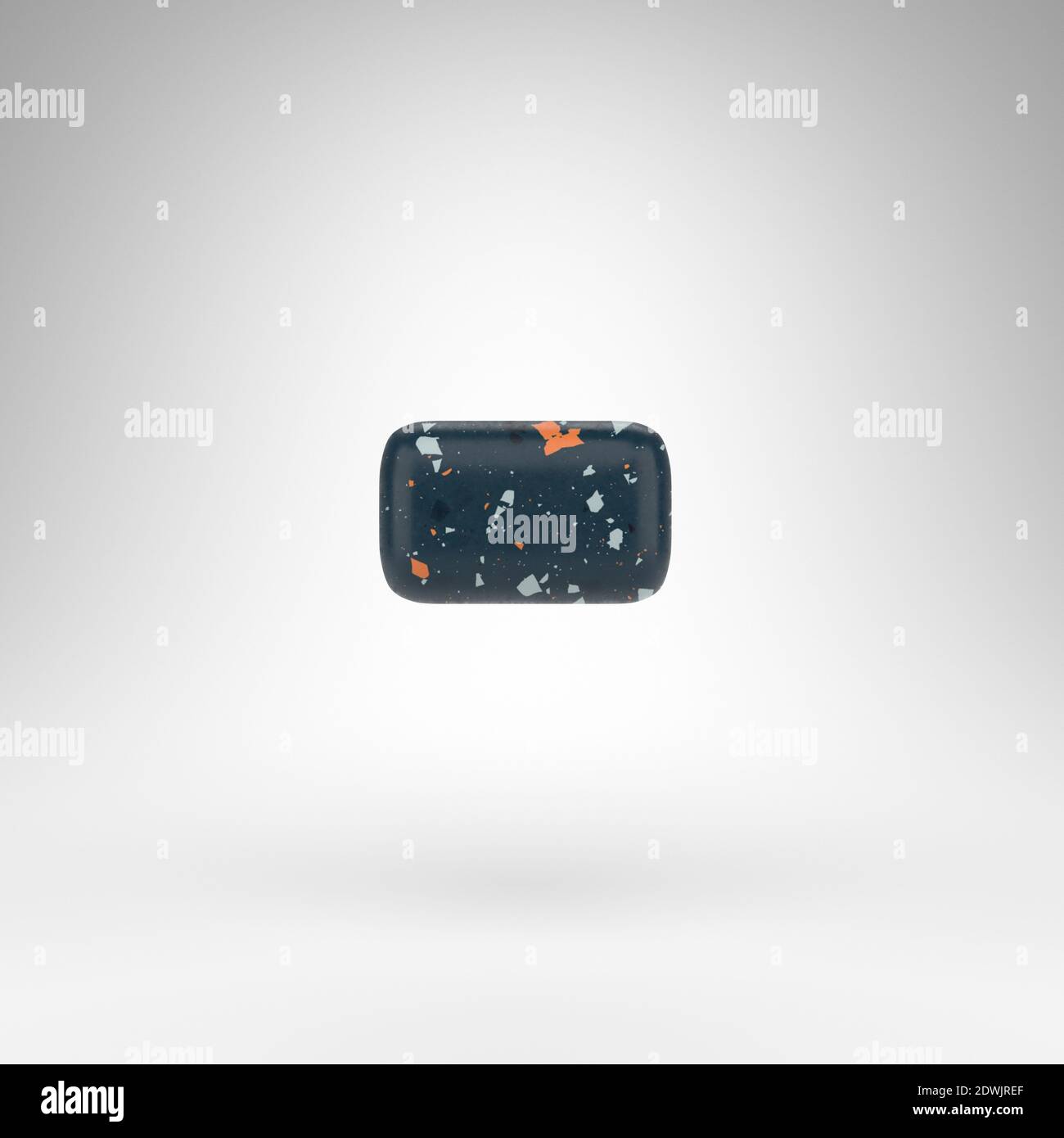 Minus symbol on white background. 3D rendered sign with blue terrazzo ...