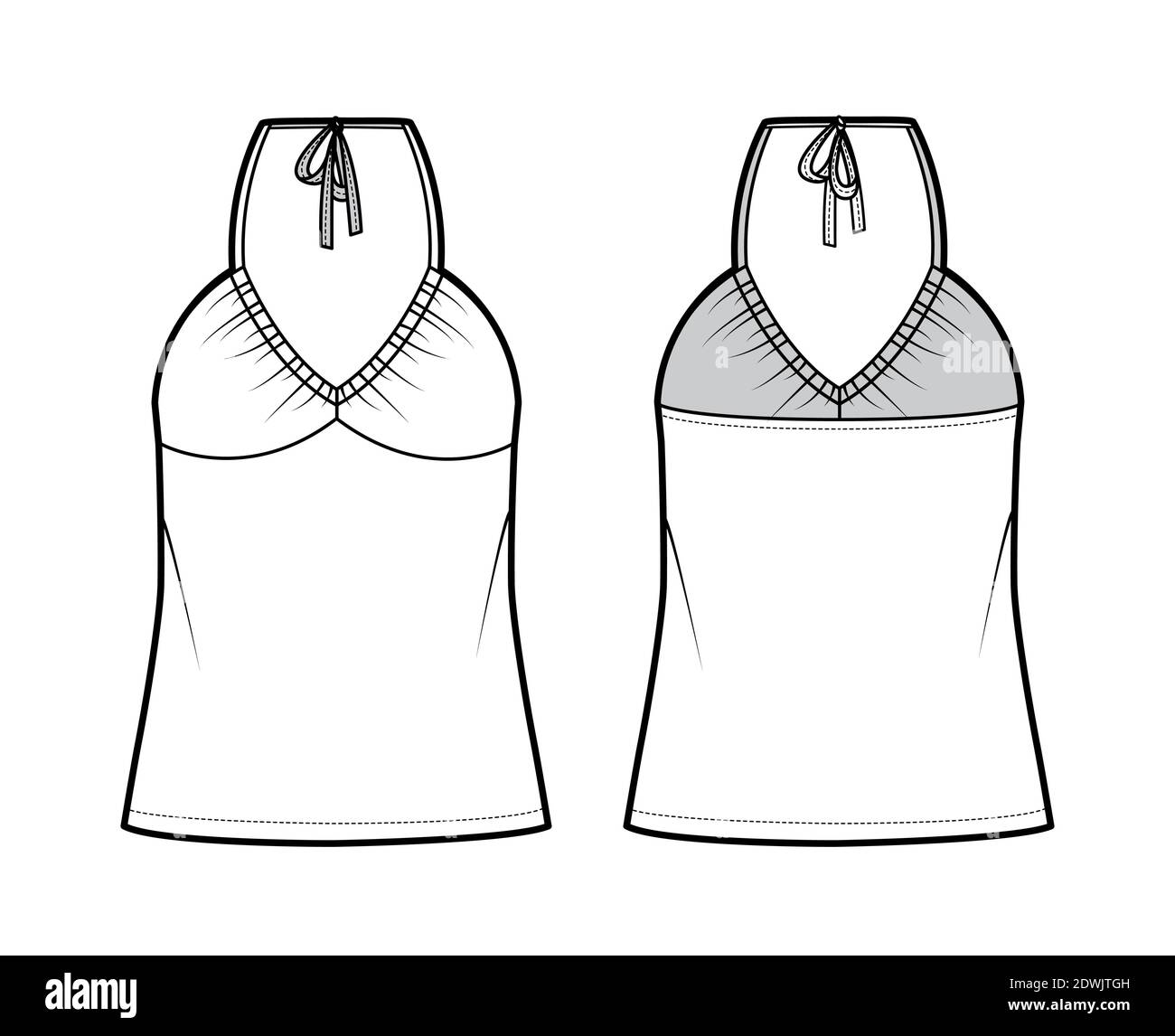 Grey halter top Stock Vector Images - Alamy