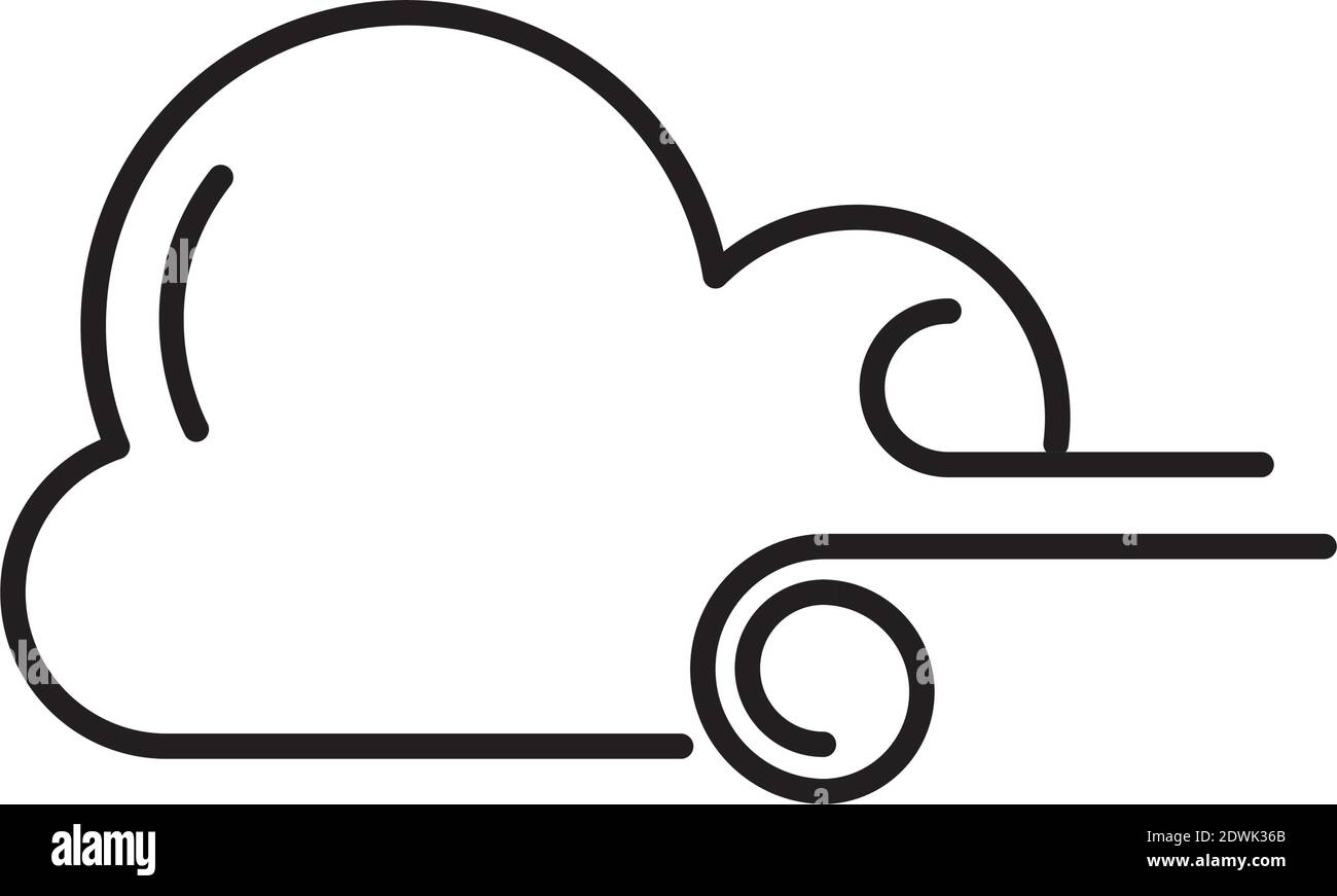 cloud with wind weather line style icon vector illustration design ...