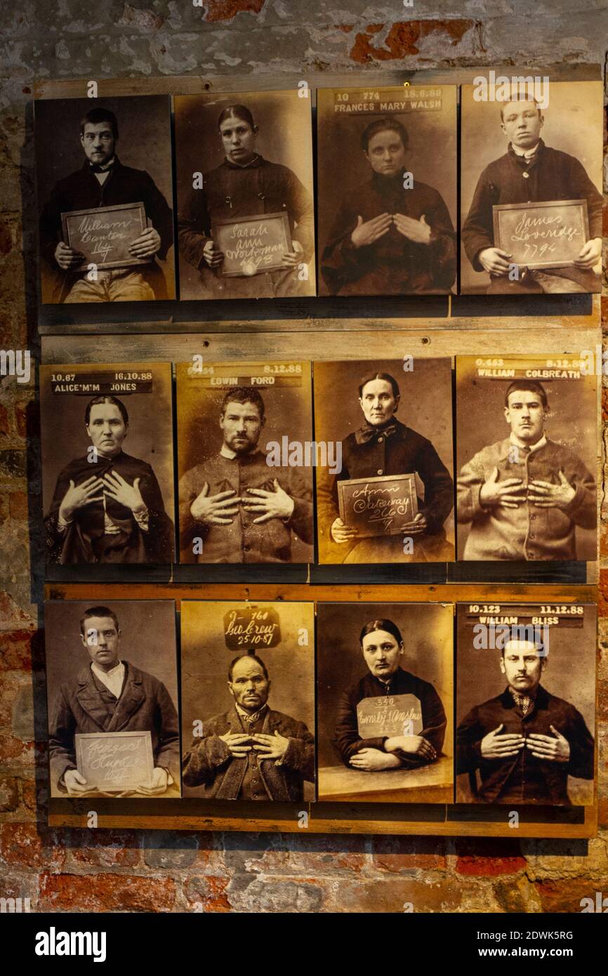 Display of mugshots of criminals from 1880's who spent time in ...