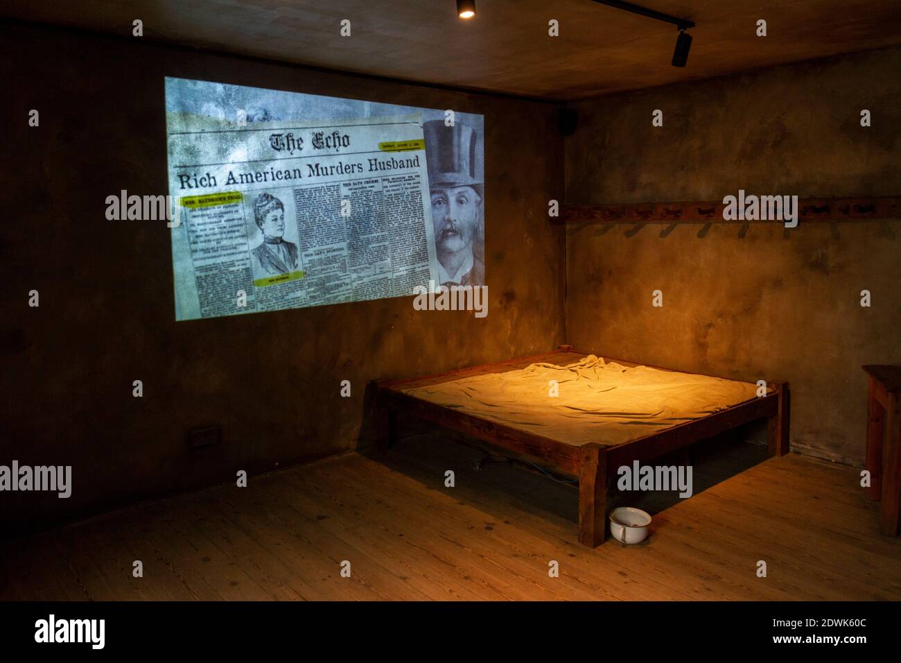 Bedroom in the dungeon area of Nottingham's County Gaol in the National ...