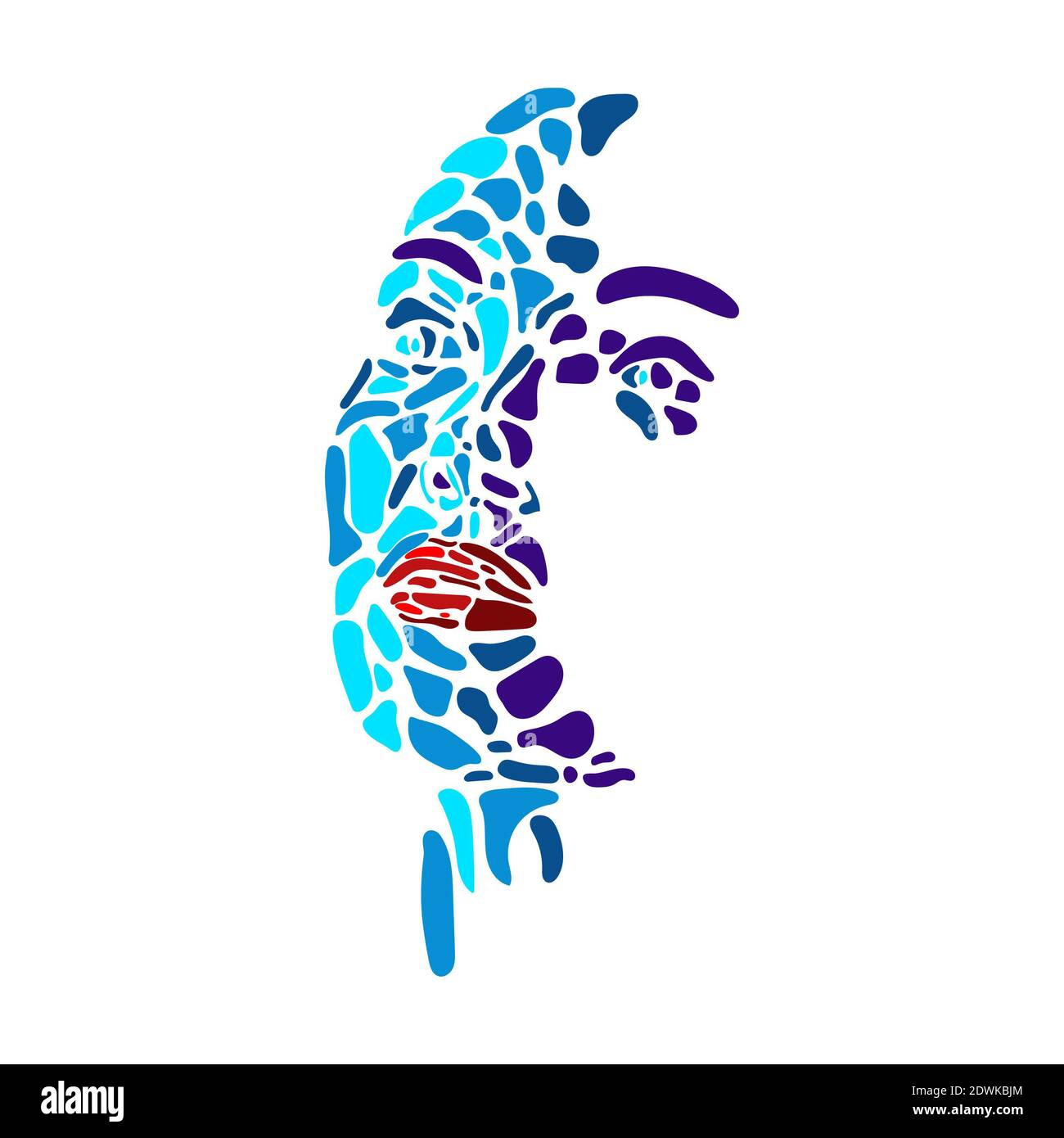 Want. Face of beautiful woman painted by vibrant colors on white studio ...