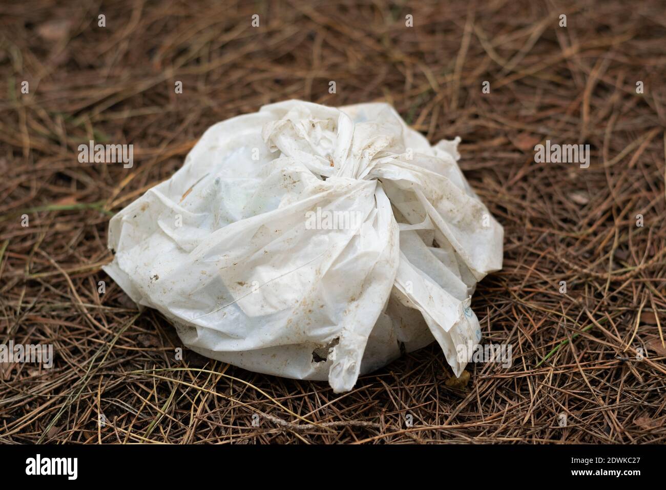 Trash thrown away in nature, environmental problems. Nature disaster ...