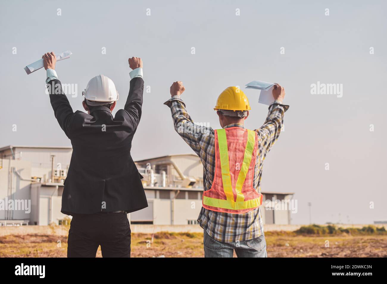 Businessman success building estate construction project Stock Photo ...