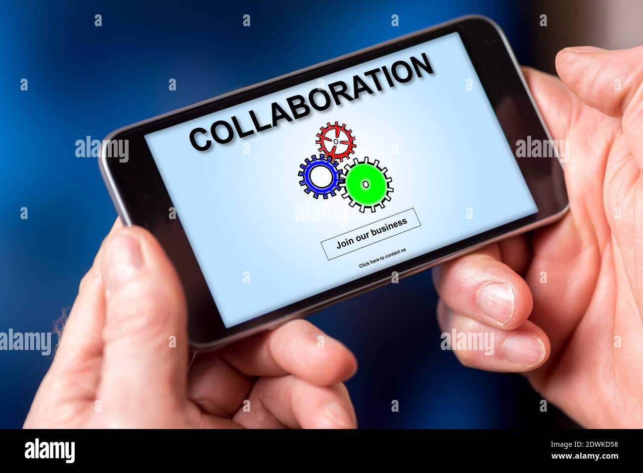 Smartphone screen displaying a collaboration concept Stock Photo - Alamy