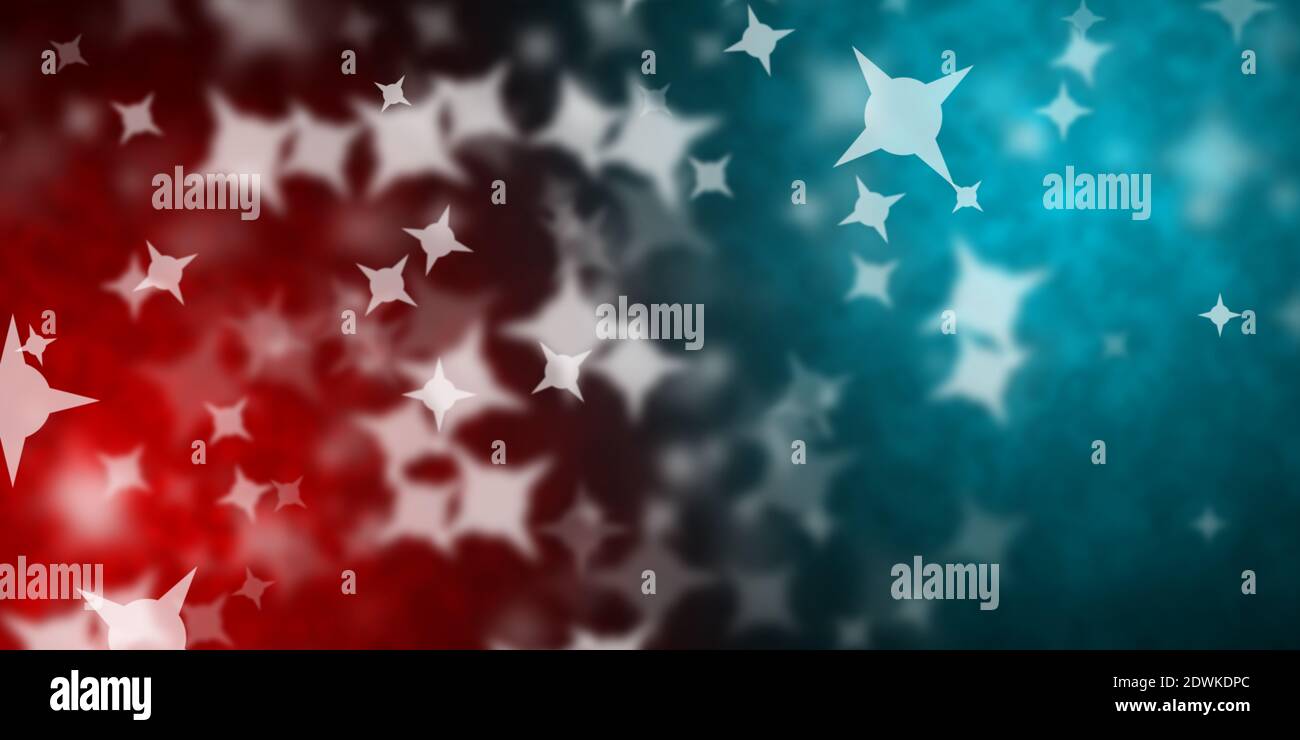 Flying stars over red and light blue background Stock Photo - Alamy