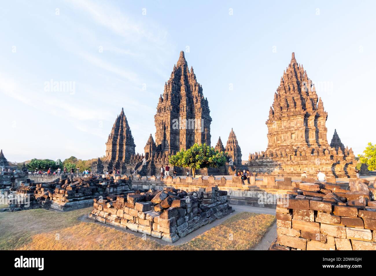 Ancient Hindu temples at the Prambanan Temple Compound in Java ...