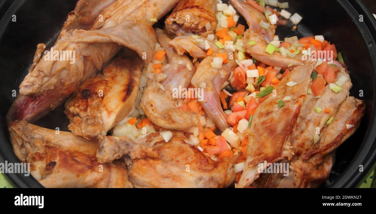 Baked rabbit legs with onion hi-res stock photography and images - Alamy