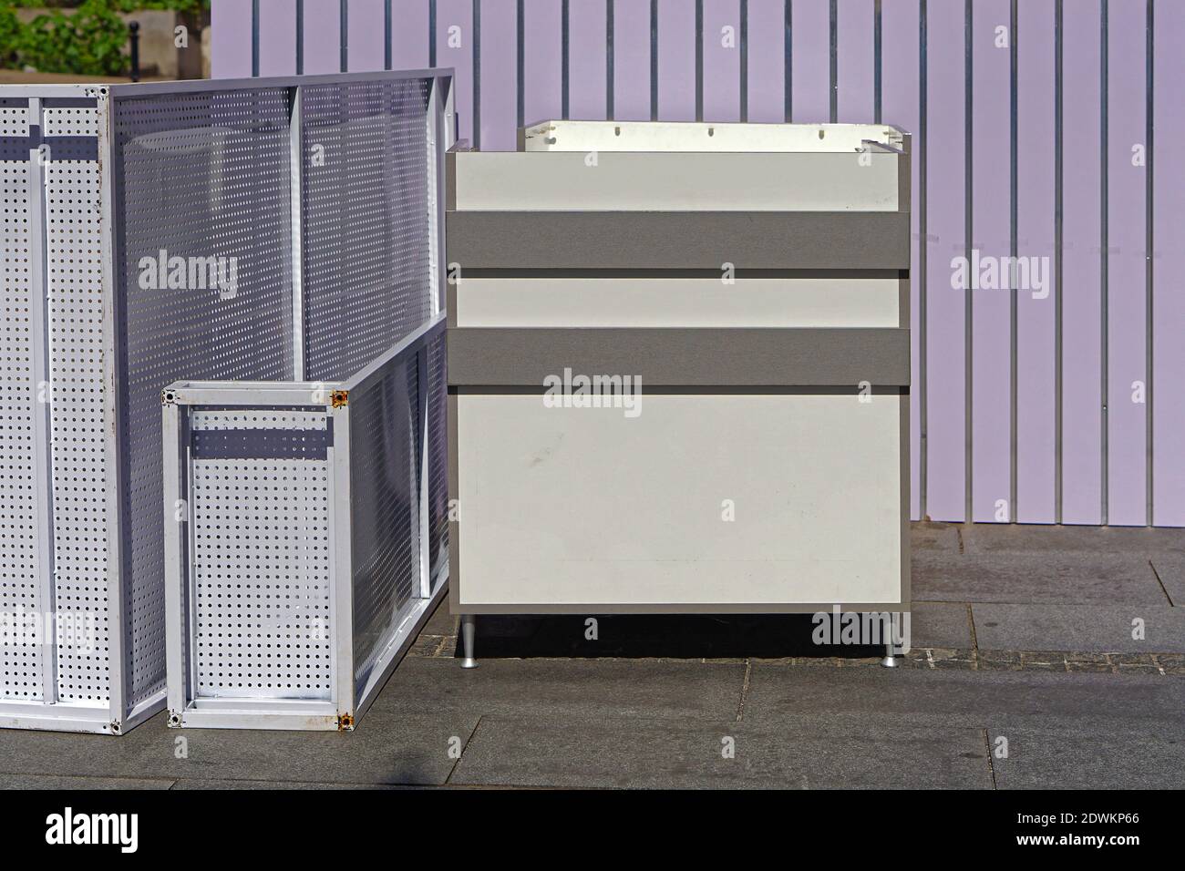 Racks cabinets and shelf units for shop Stock Photo - Alamy