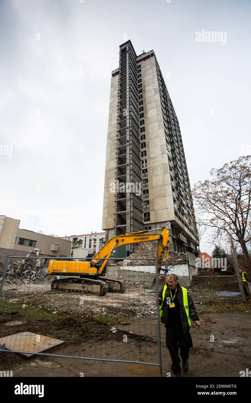 PECS - DECEMBER 10 : Demolishing the 25 floor building on 10 December ...