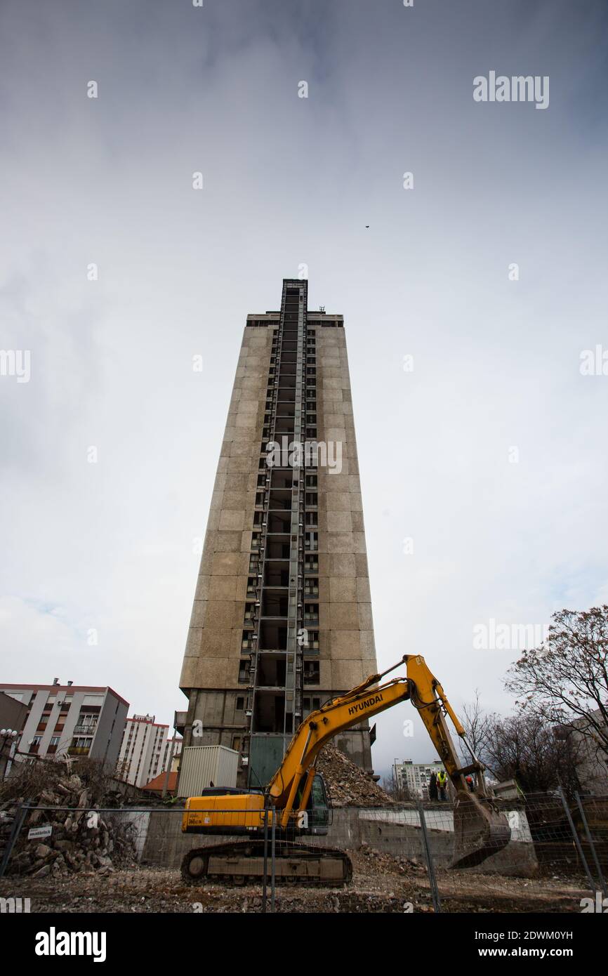 PECS - DECEMBER 10 : Demolishing the 25 floor building on 10 December ...
