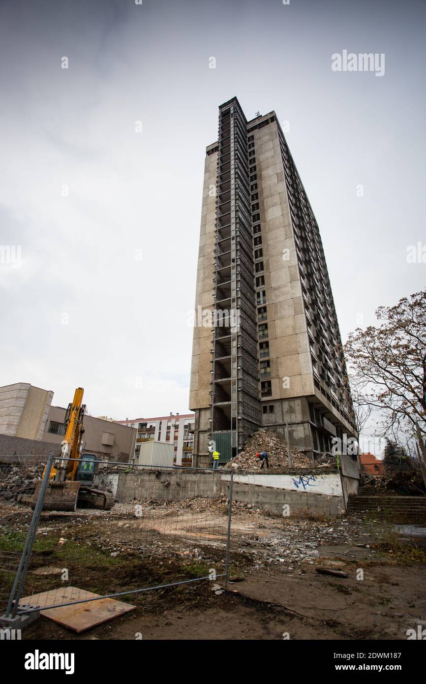 PECS - DECEMBER 10 : Demolishing the 25 floor building on 10 December ...