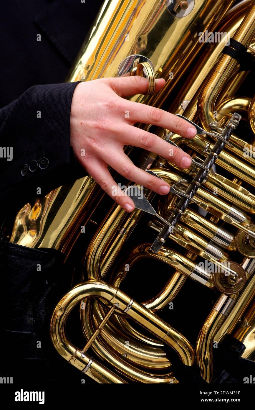 Man playing tuba hi-res stock photography and images - Alamy