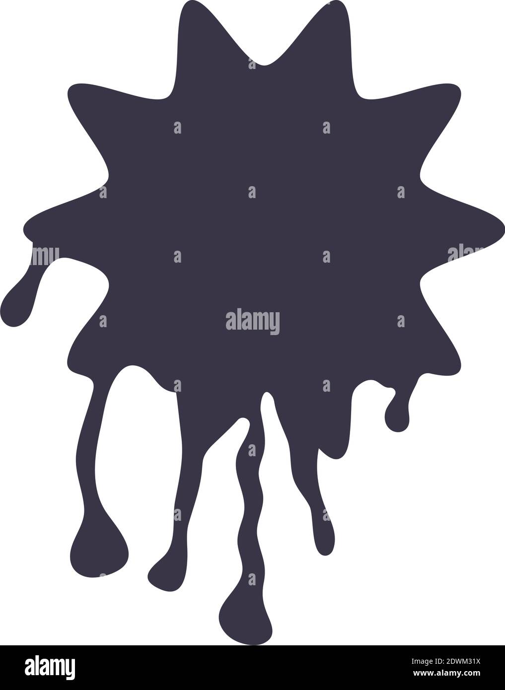 splash form drip ink blot monochrome flat style vector illustration ...