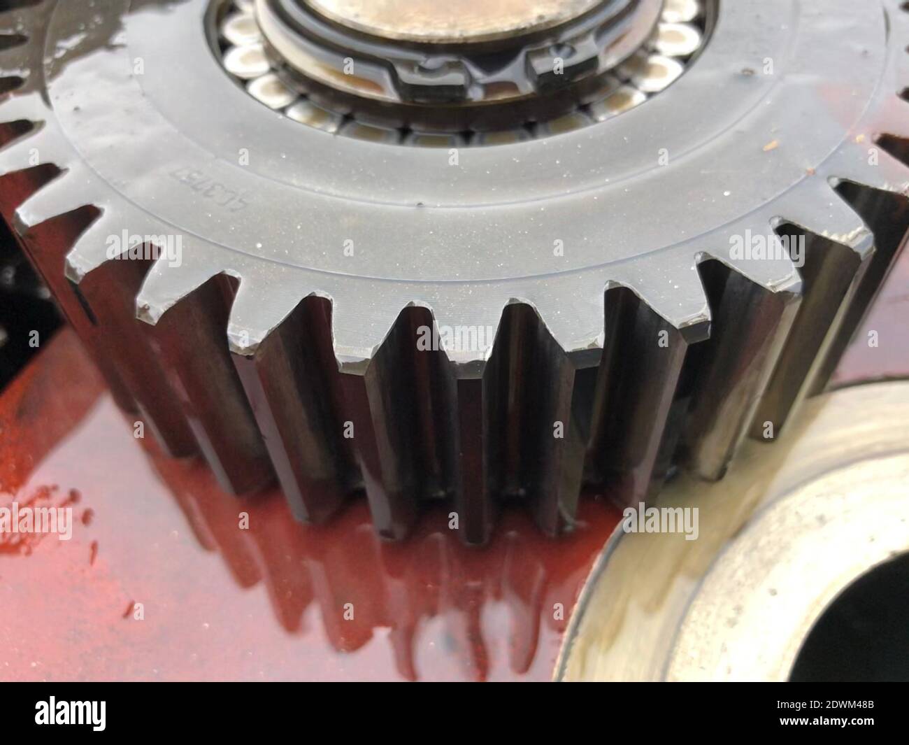 Close-up view of the hoist roller gear Stock Photo - Alamy