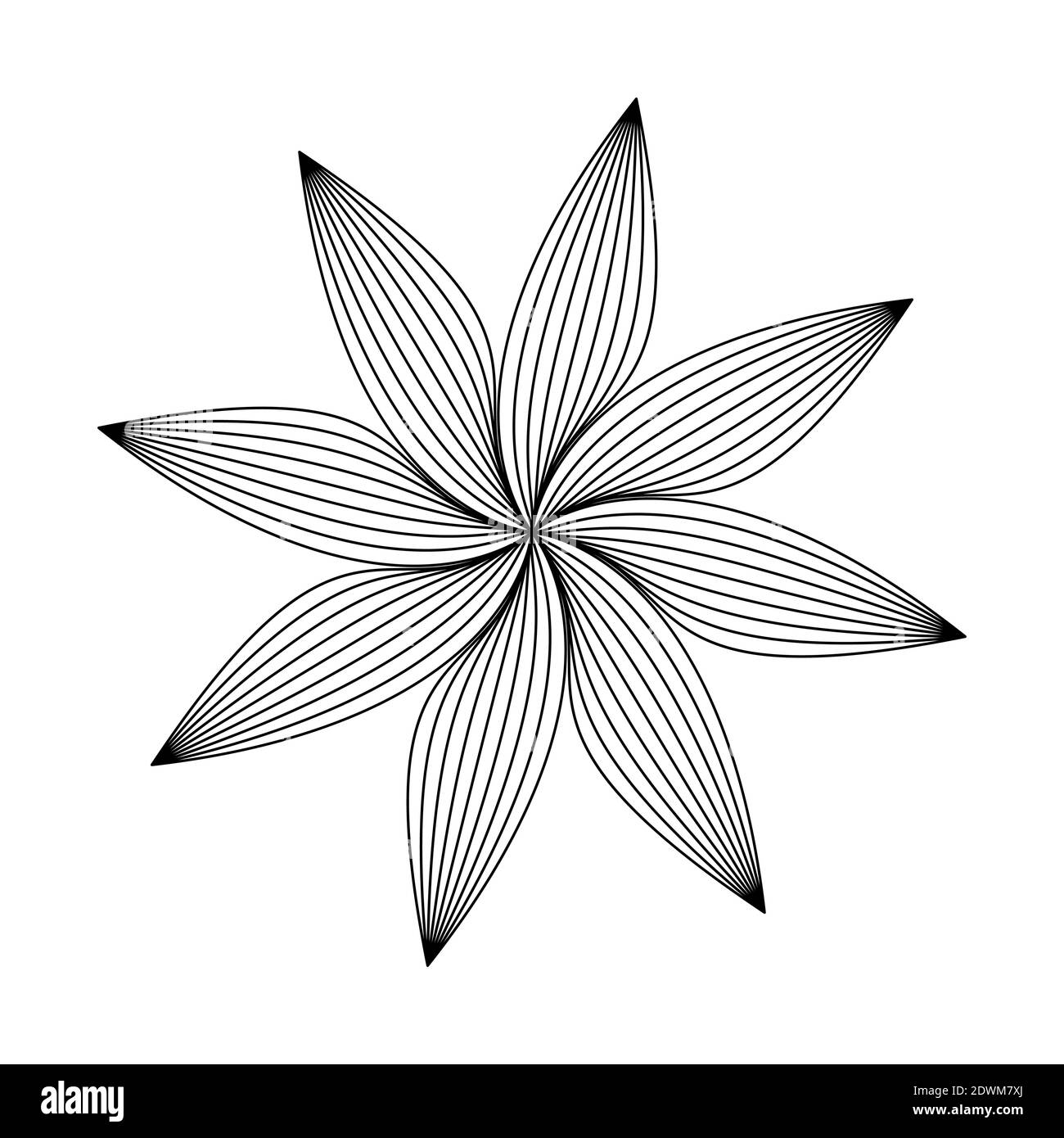 Vector simple contouring flower. Linear drawing. Tattoo Stock Vector ...