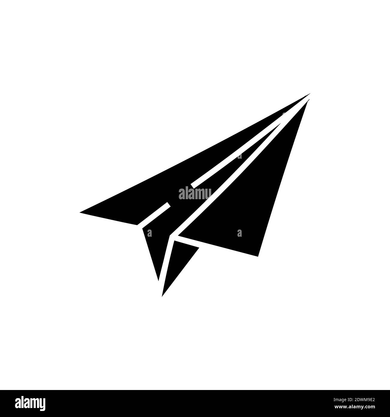 Sending message icon in flat. Paper plane symbol isolated on white ...