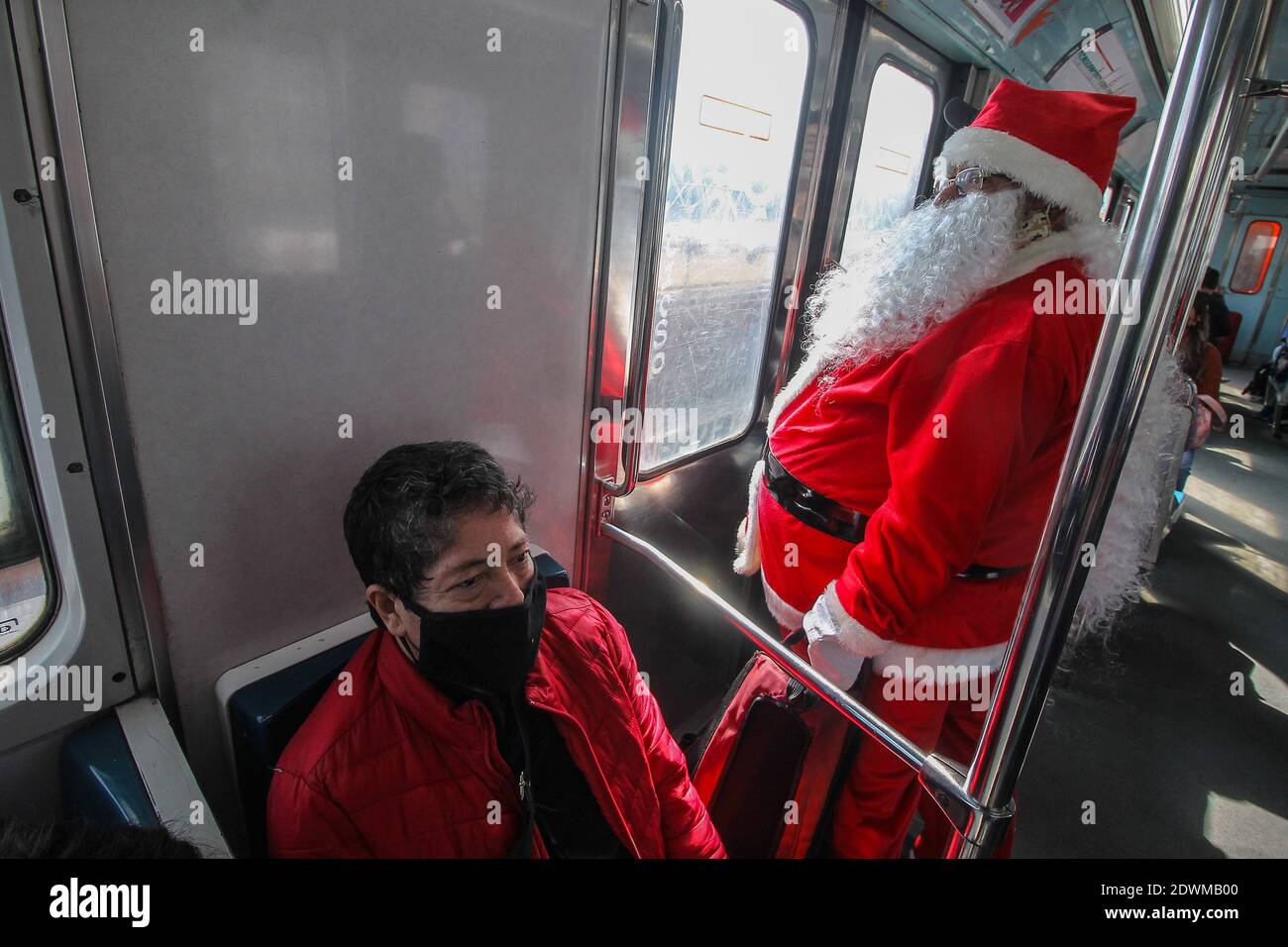 Non Exclusive: MEXICO CITY, MEXICO - DECEMBER 22: A person disguised as ...