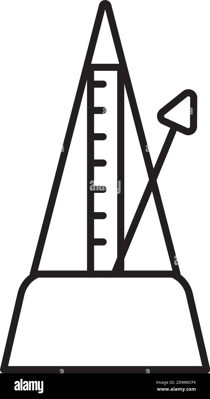 psychologist metronome with pendulum line style icon vector ...