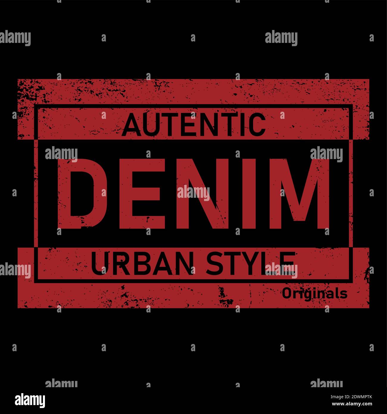 Denim original typography, t-shirt graphics, vectors on black Stock ...