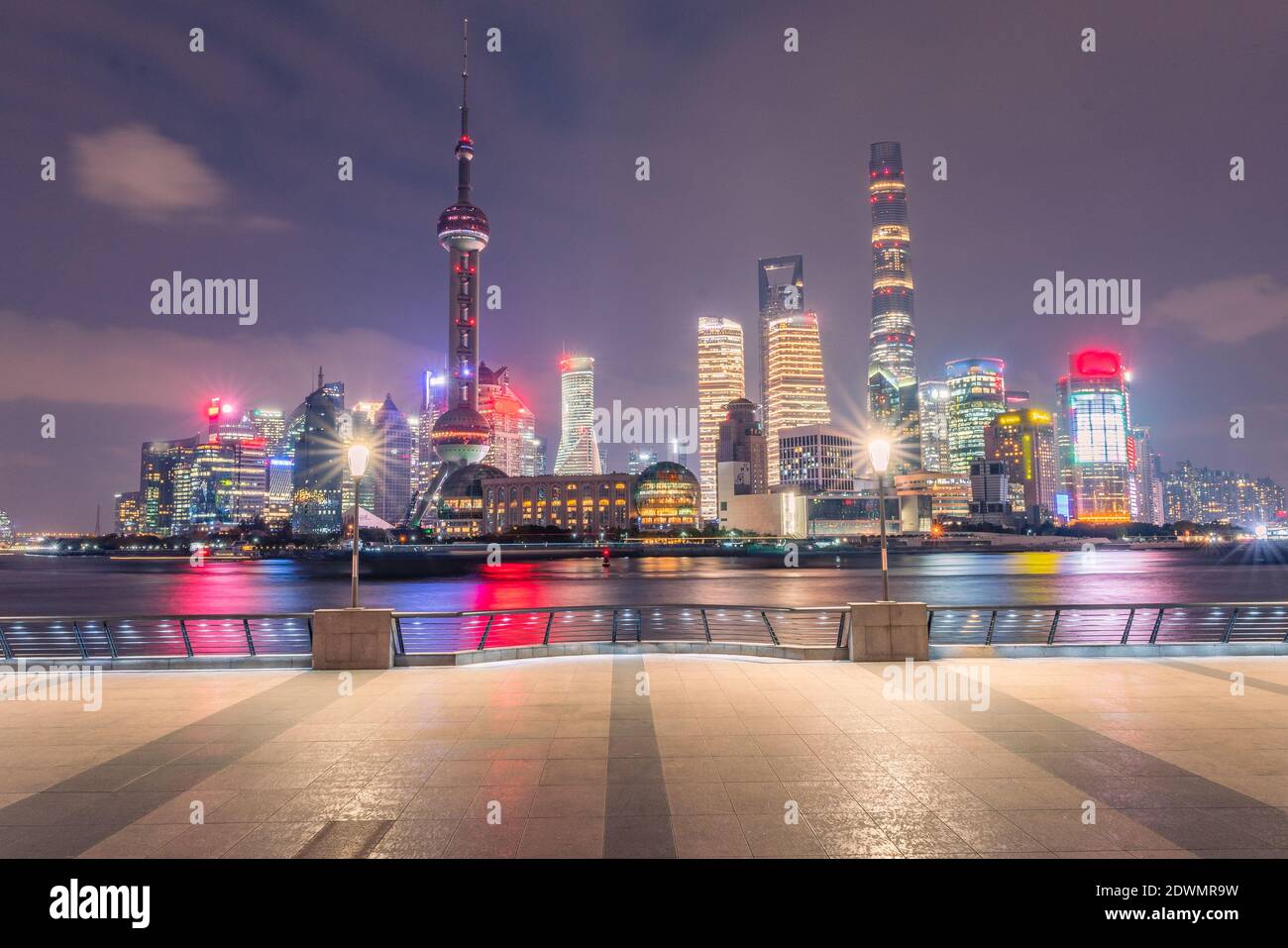 Night view of Lujiazui, the financial district in Shanghai, China Stock ...