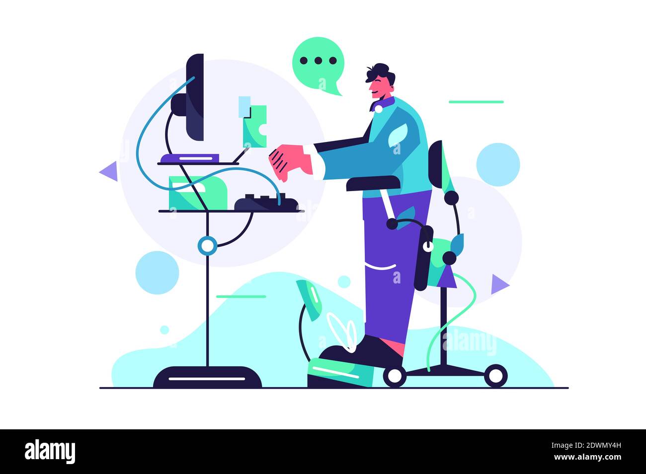 Cartoon computer man Stock Vector Images - Alamy