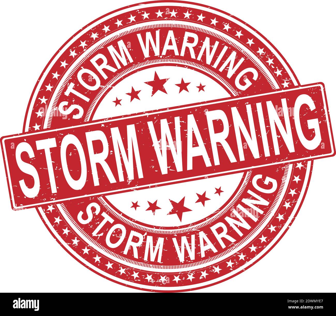 STORM WARNING red Rubber Stamp vector over a white background Stock ...