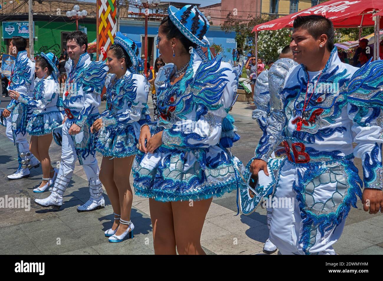 Caporal dance group performing at the annual Carnaval Andino con la ...