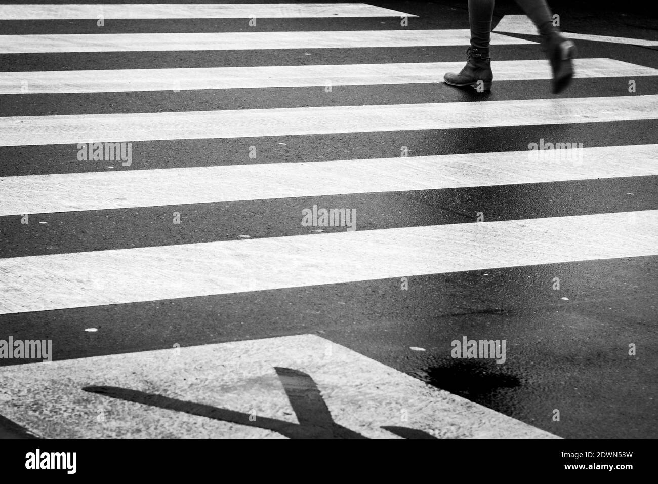 Crosswalk Marking Black and White Stock Photos & Images - Alamy
