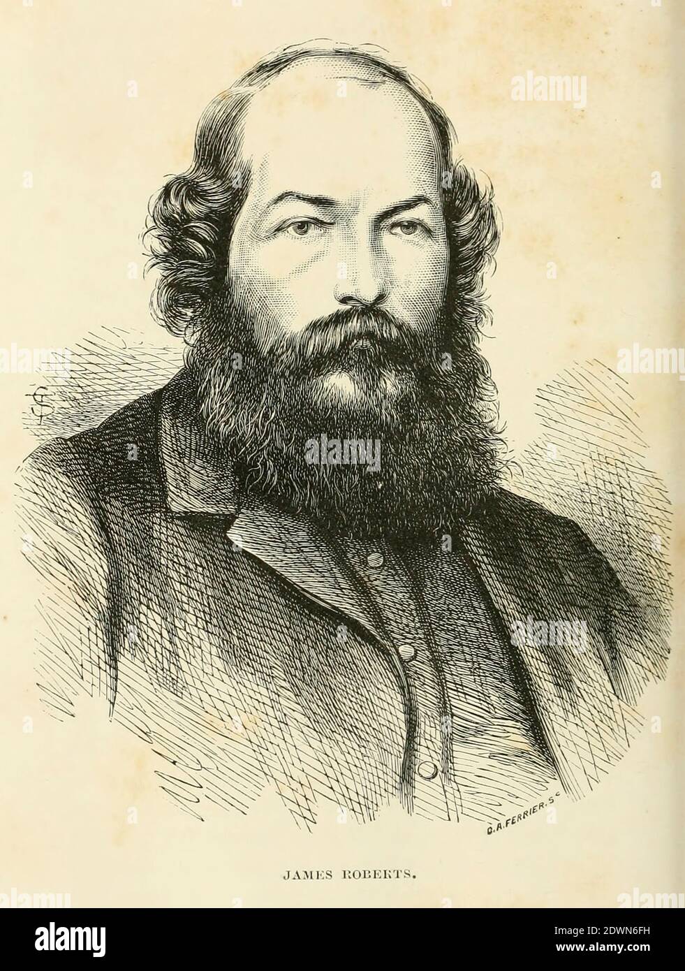 Portrait of James Roberts From the Book 'Christian adventures in South ...