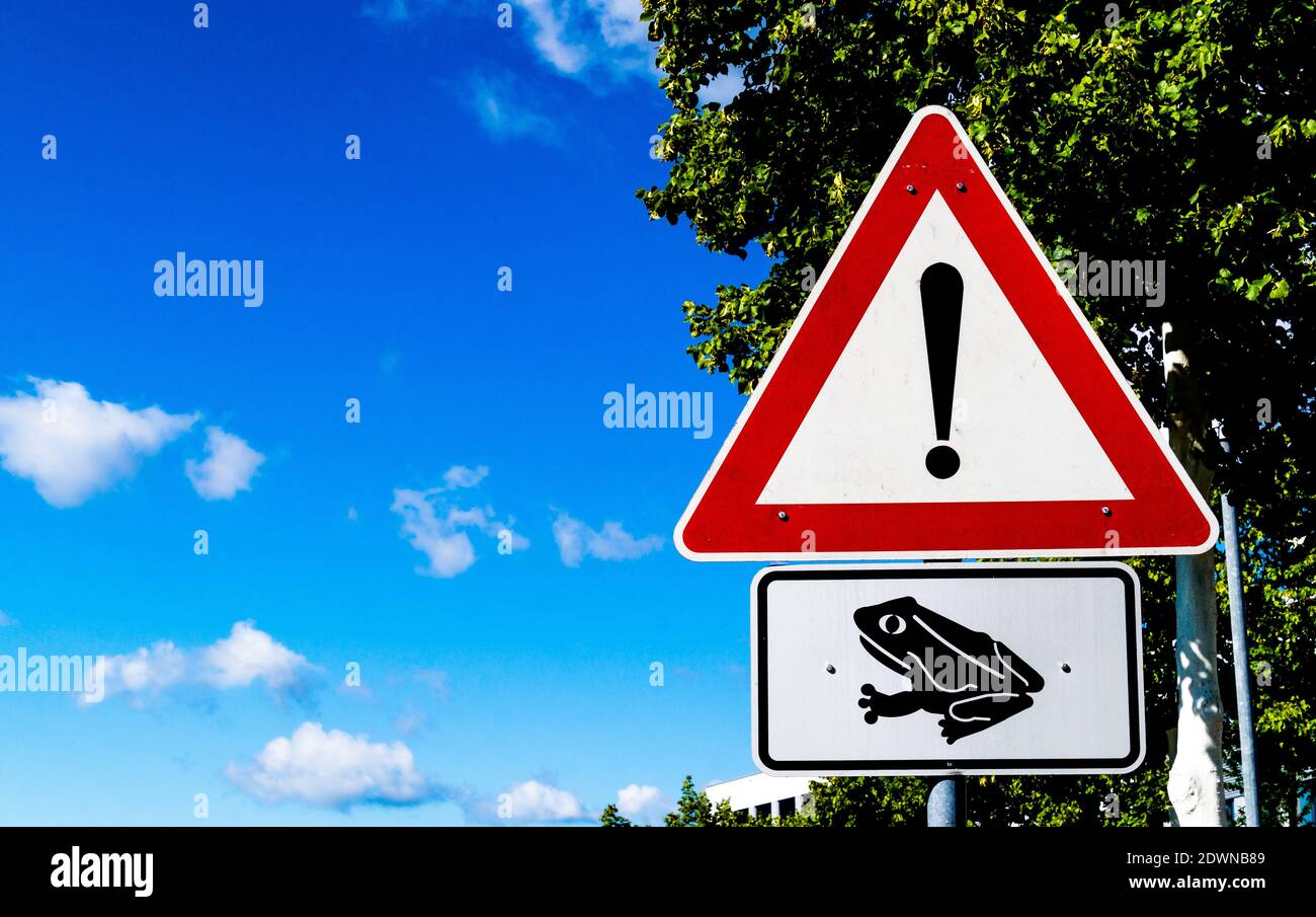 Frog road sign hi-res stock photography and images - Alamy