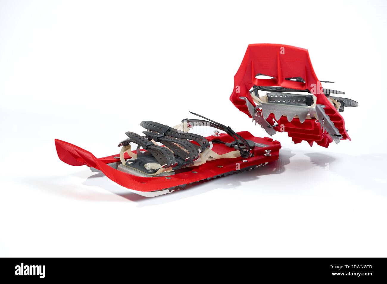 Red snowshoes isolated on white background Stock Photo - Alamy