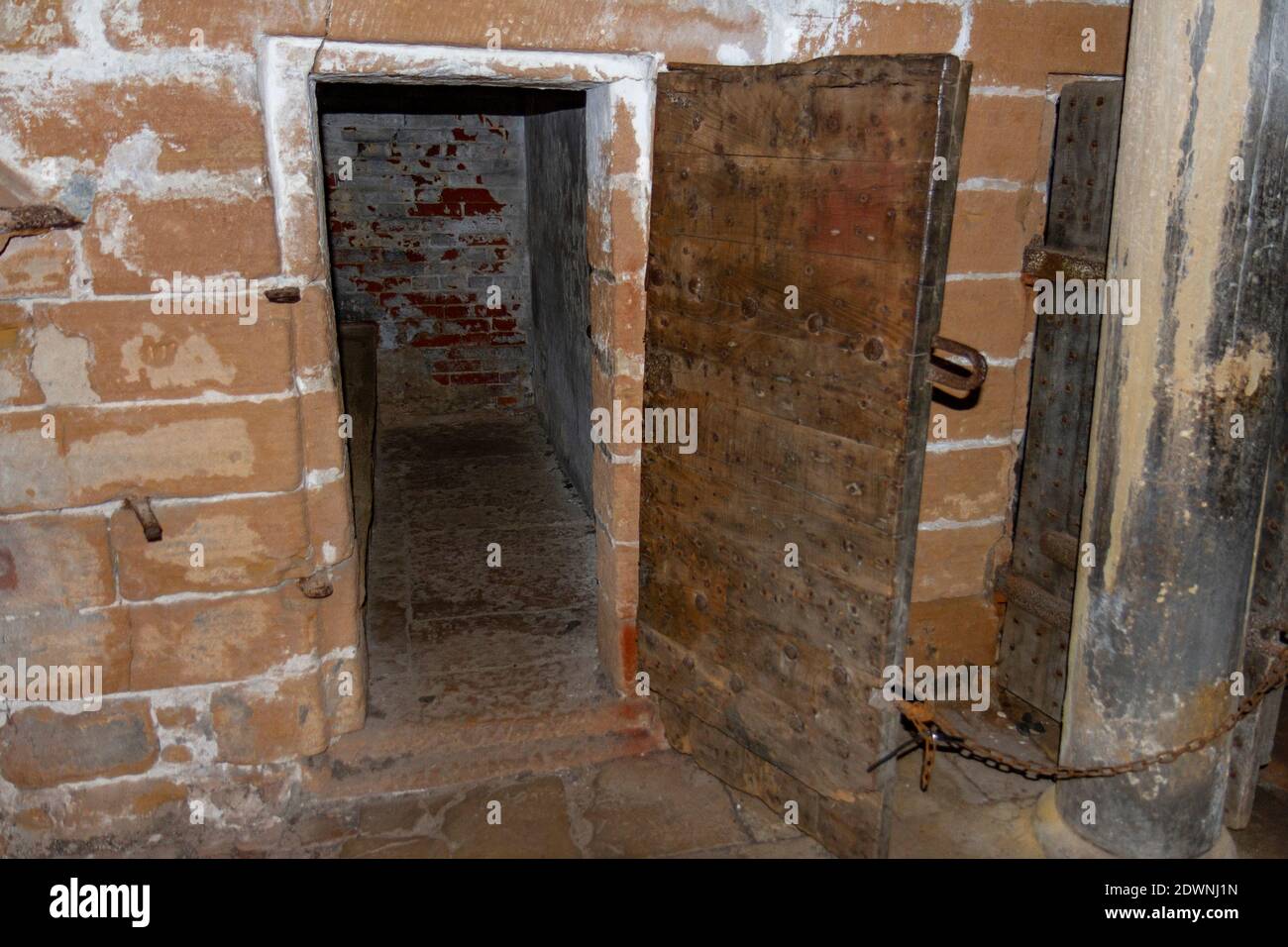 Heavy wooden cell door, debtor's and dark cells, Nottingham County Gaol ...