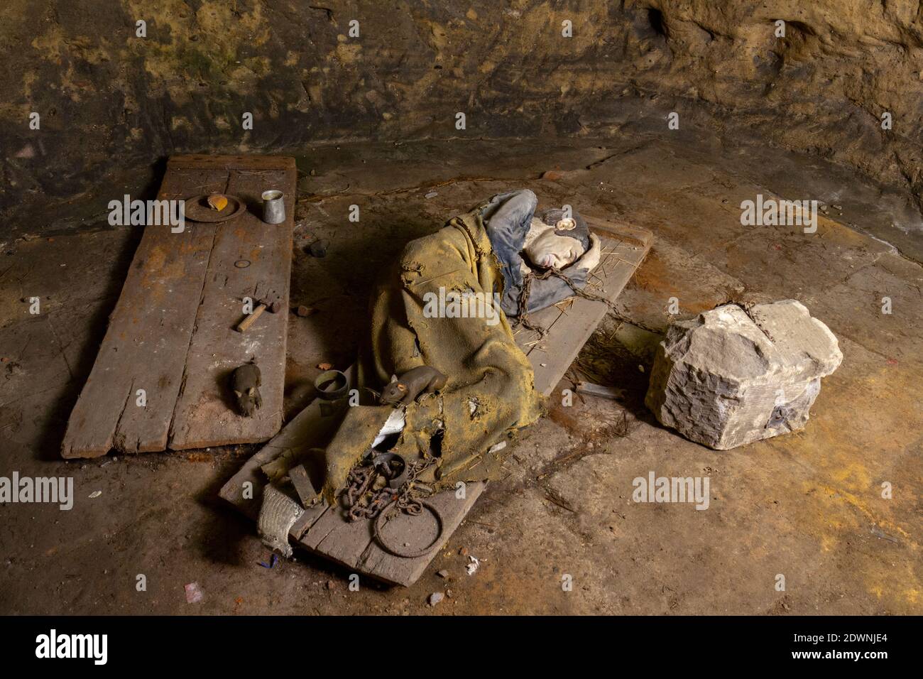 'Prisoner' in oubliette, the debtor's and dark cells, Nottingham County ...
