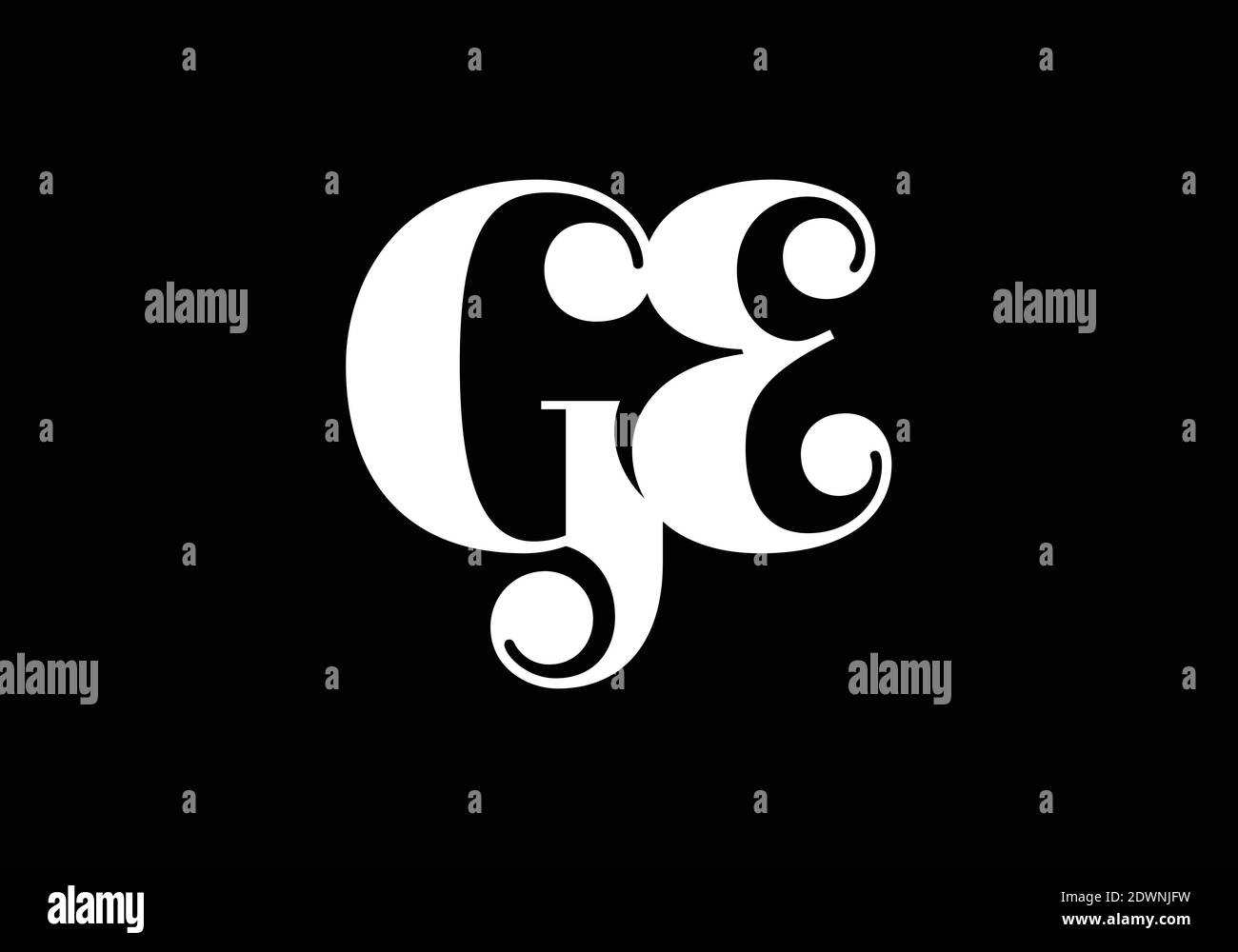 Initial Monogram Letter G E Logo Design Vector Template. G E Letter ...