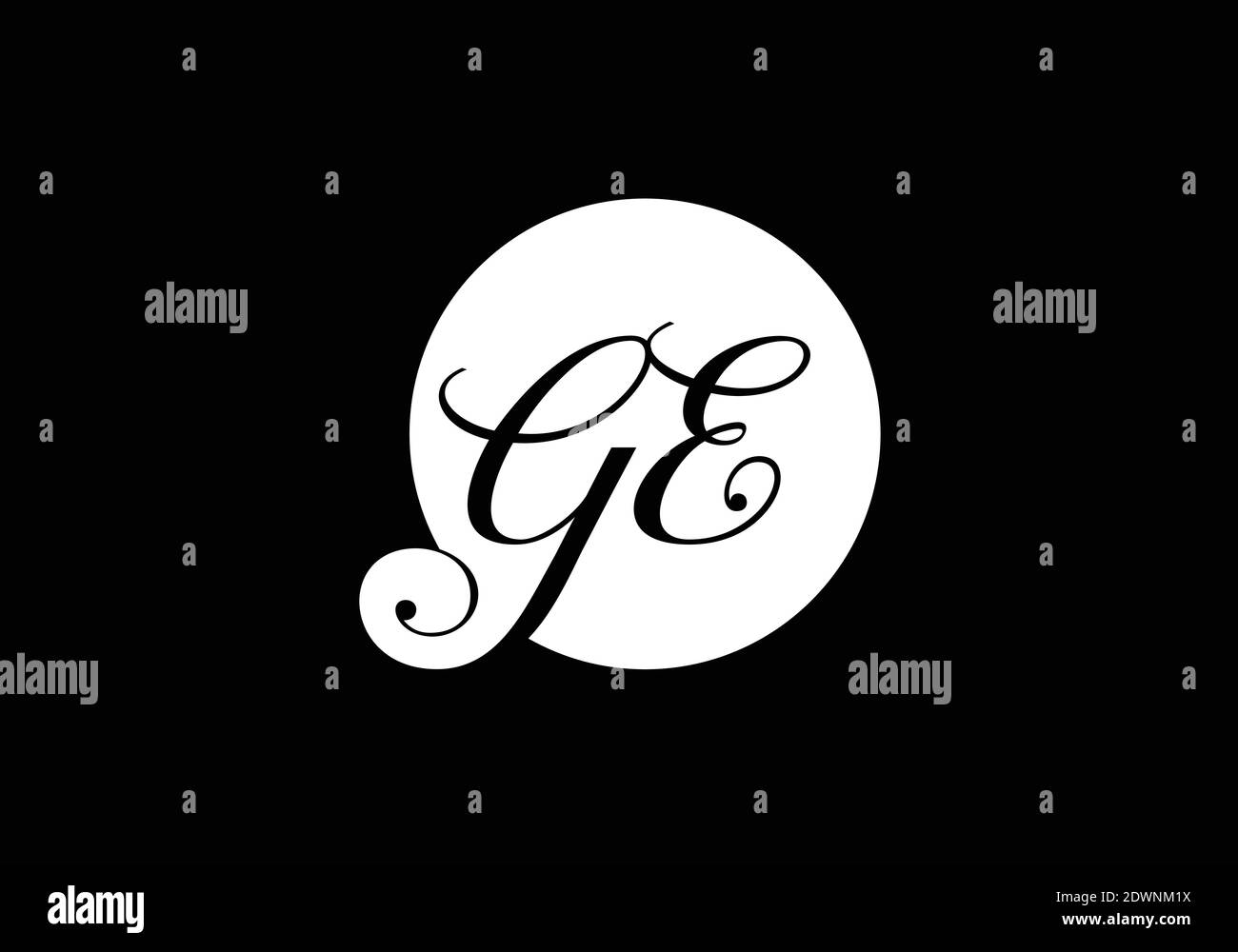 Initial Monogram Letter G E Logo Design Vector Template. G E Letter ...