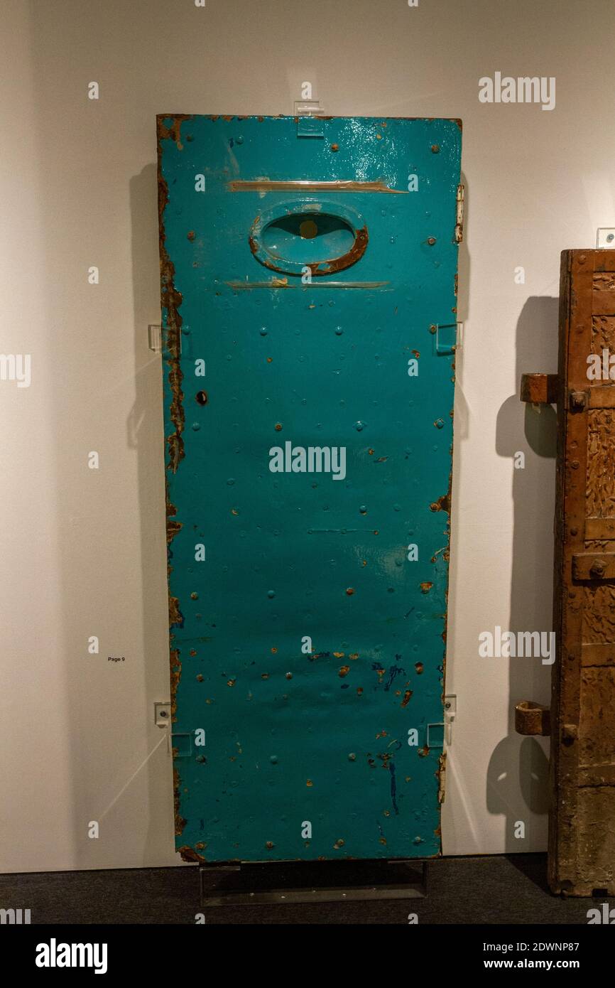 Painted prison cell door (20th century) on display in the National ...