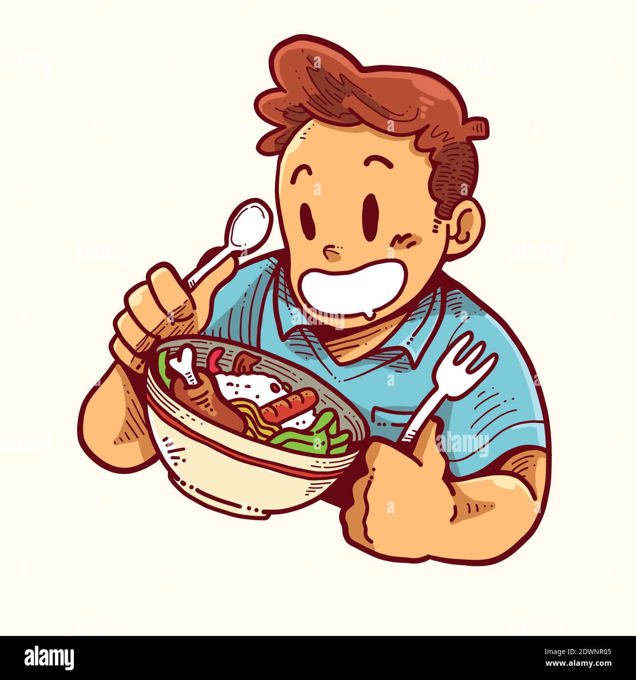 Hungry Boy Cartoon