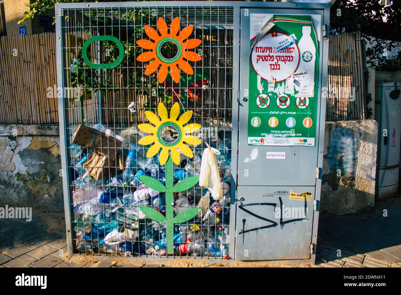 Tel Aviv Israel December 22, 2020 View of garbage container in the ...