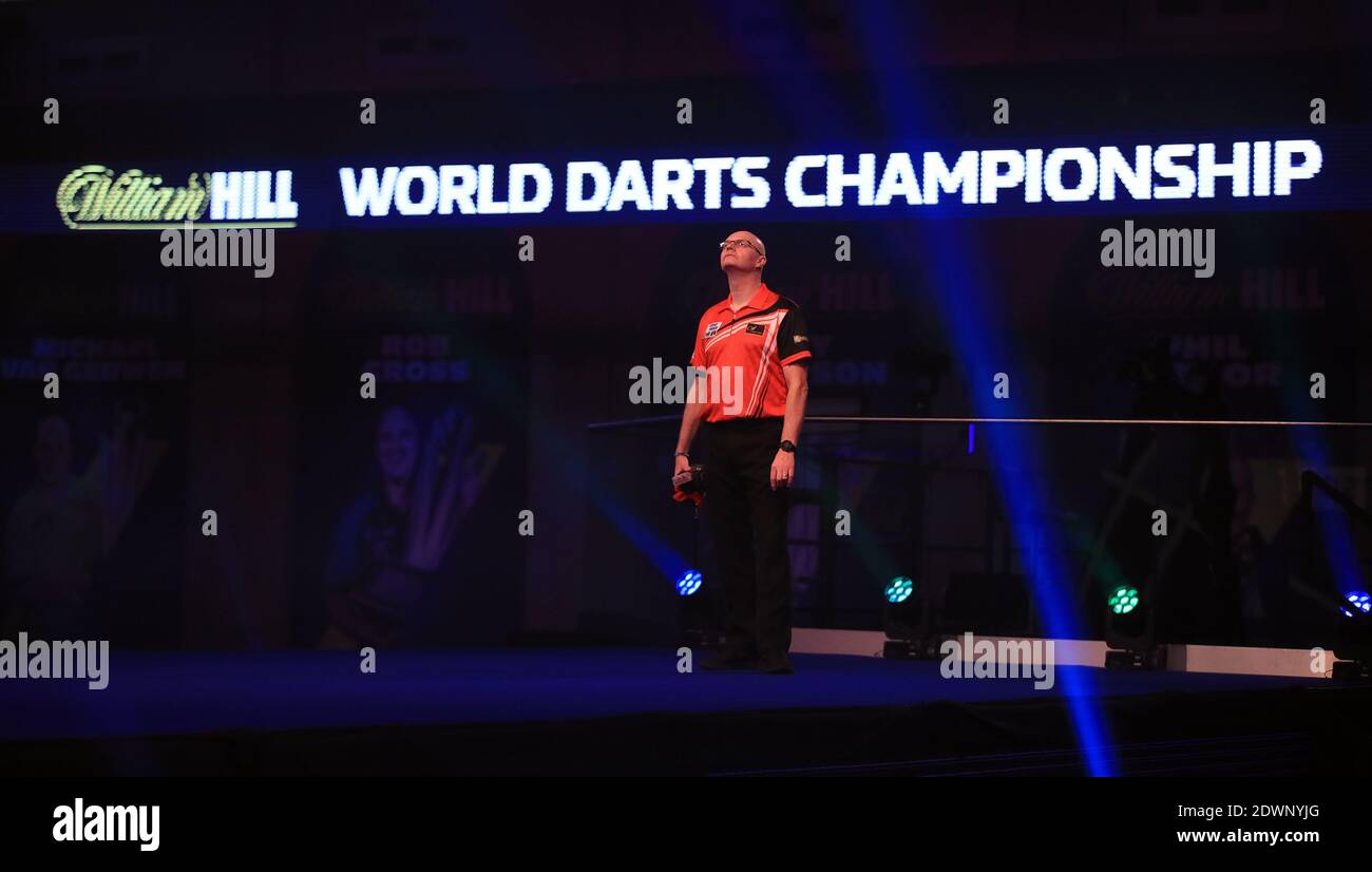 Mickey Mansell waits to walk out on day nine of the William Hill World ...