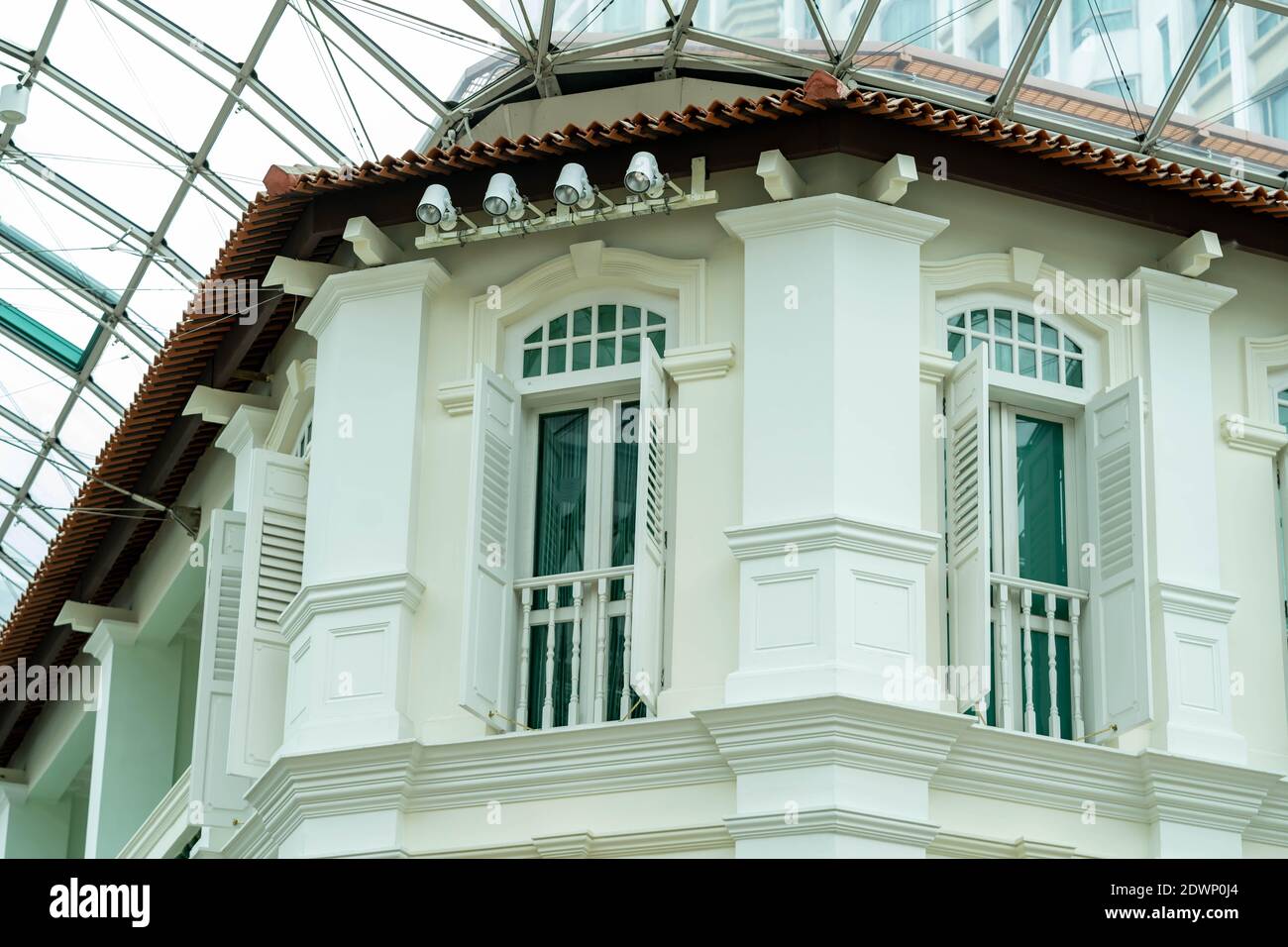 Windows of eclectic style from the end of the 19th century. Vintage ...
