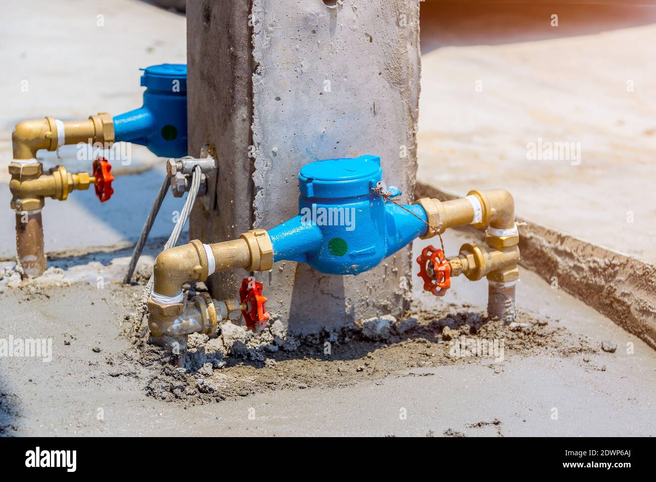 Water meter for measuring the water consumption of each house Stock ...