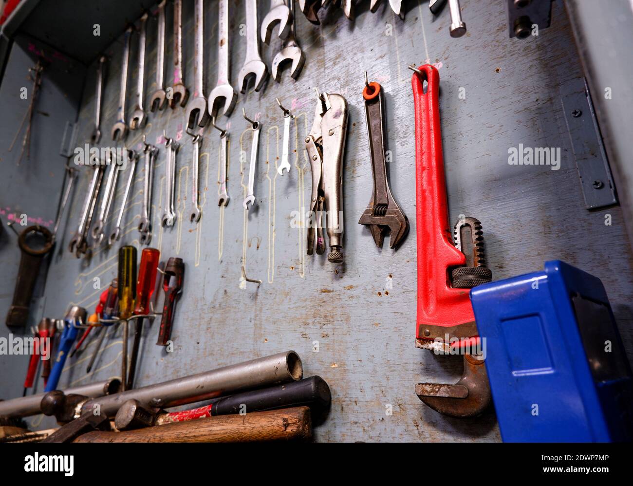 Garage tools hanging on wall hi-res stock photography and images - Alamy