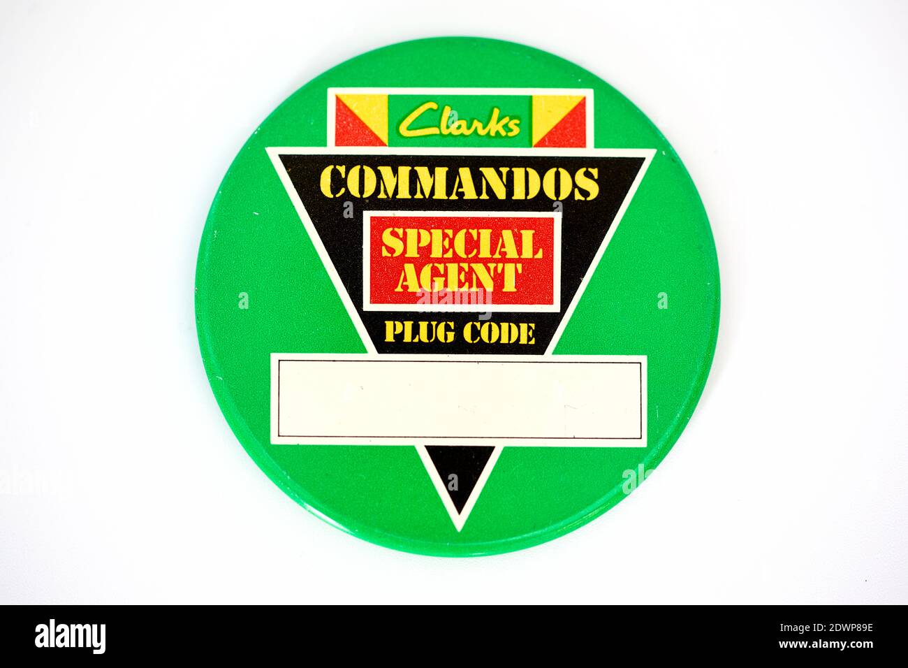 Vintage Clarks Commandos Shoes Button Badge Stock Photo - Alamy