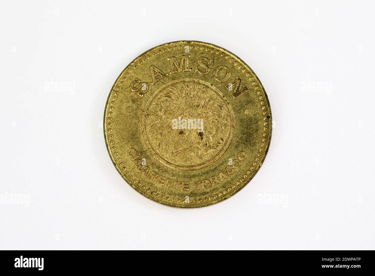 Samson Cigarette Tobacco token Stock Photo - Alamy