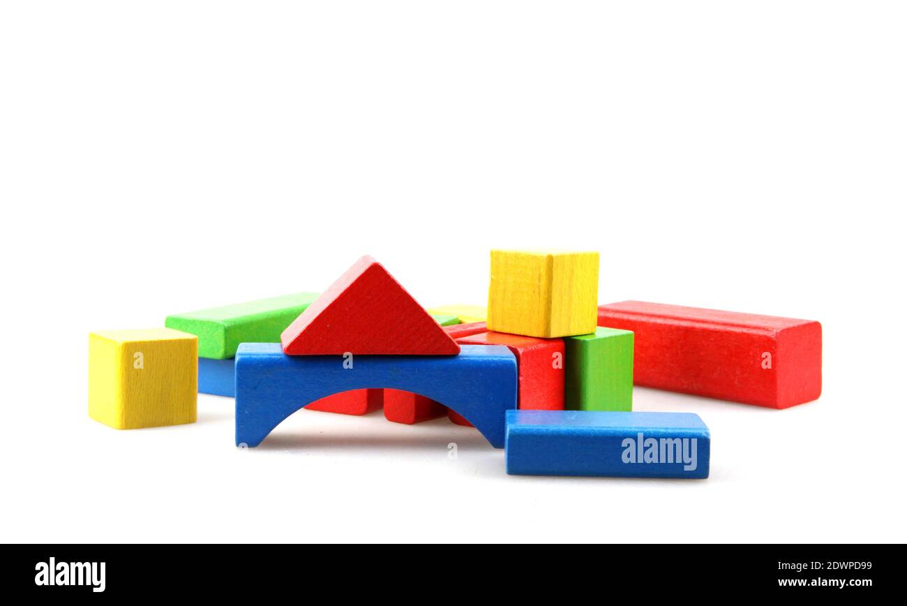 Kids playing colorful blocks Cut Out Stock Images & Pictures - Alamy