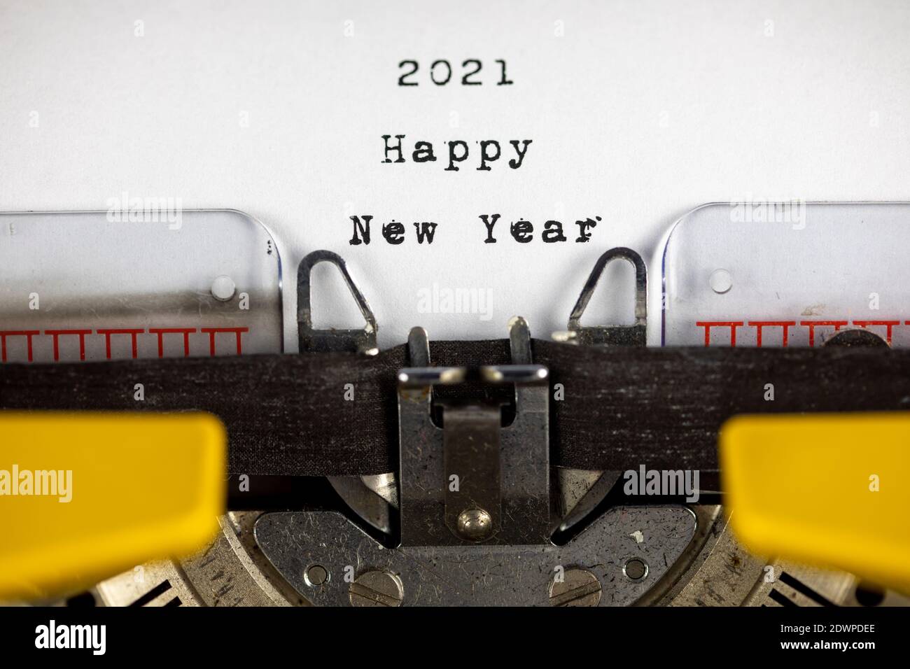 Happy New Year 2021 written on an old typewriter Stock Photo - Alamy